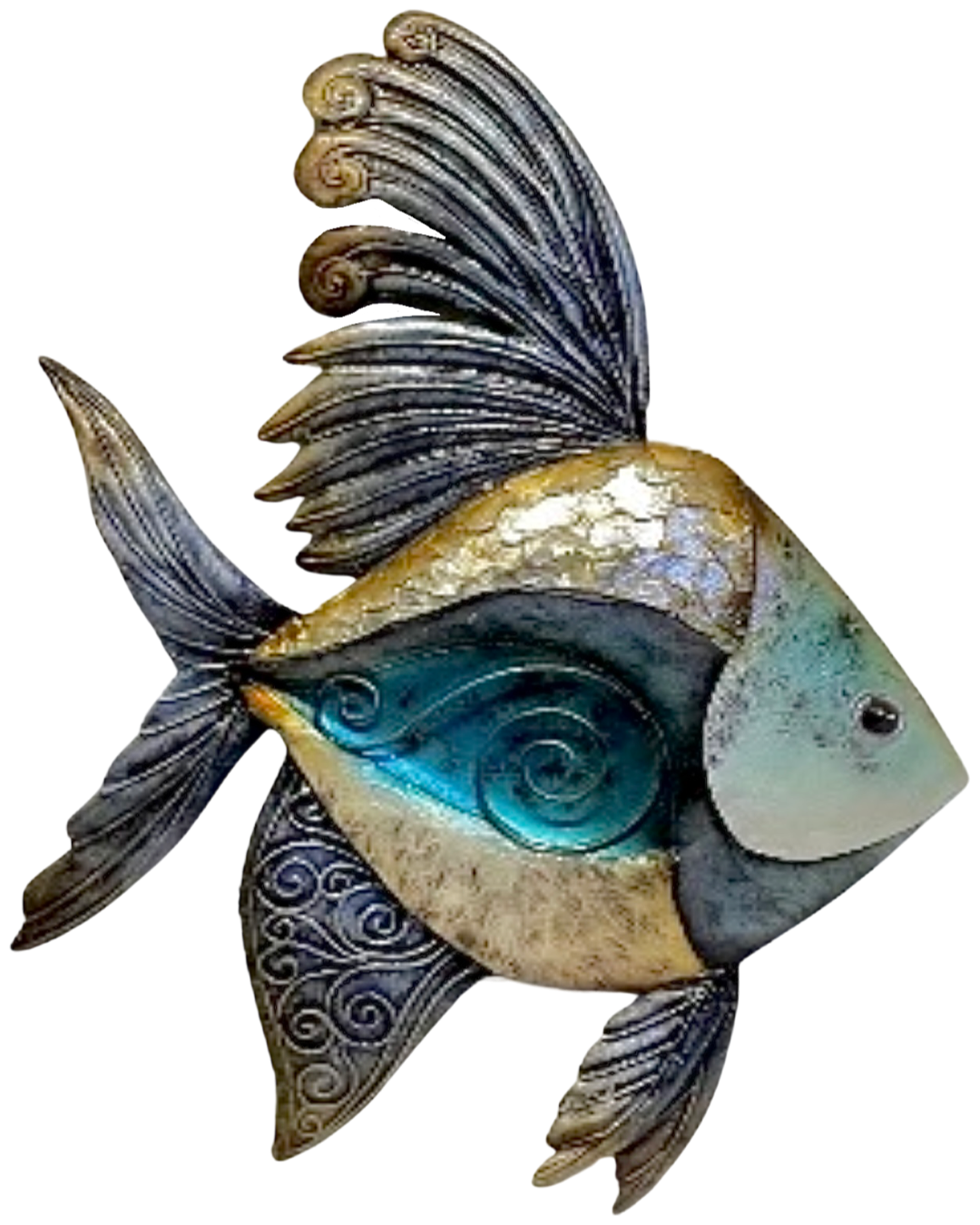 Capiz Shell & Metal Angelfish Wall Art – Nature’s Own Gallery